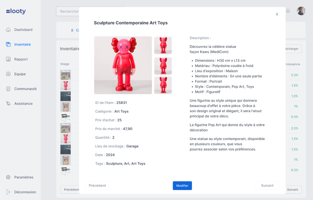 Looty - Gérez facilement votre collection